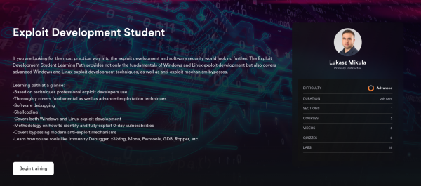 مسیر یادگیری INE - Exploit Development Student - HideZeroOneHideZeroOne