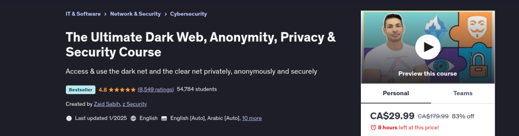 دوره Udemy - The Ultimate Dark Web, Anonymity, Privacy & Security ...